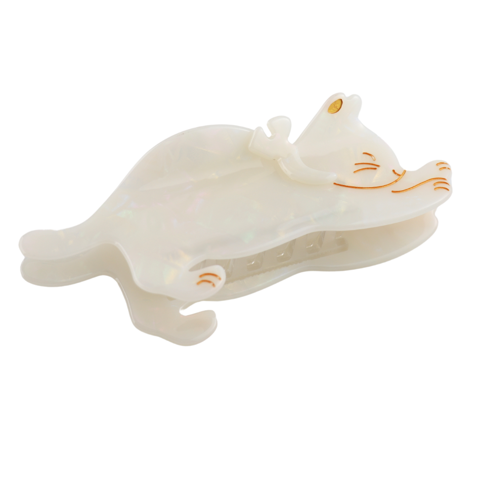 White Sleeping Cat Hair Claw Clip – The Haven Fashion & Lifestyle